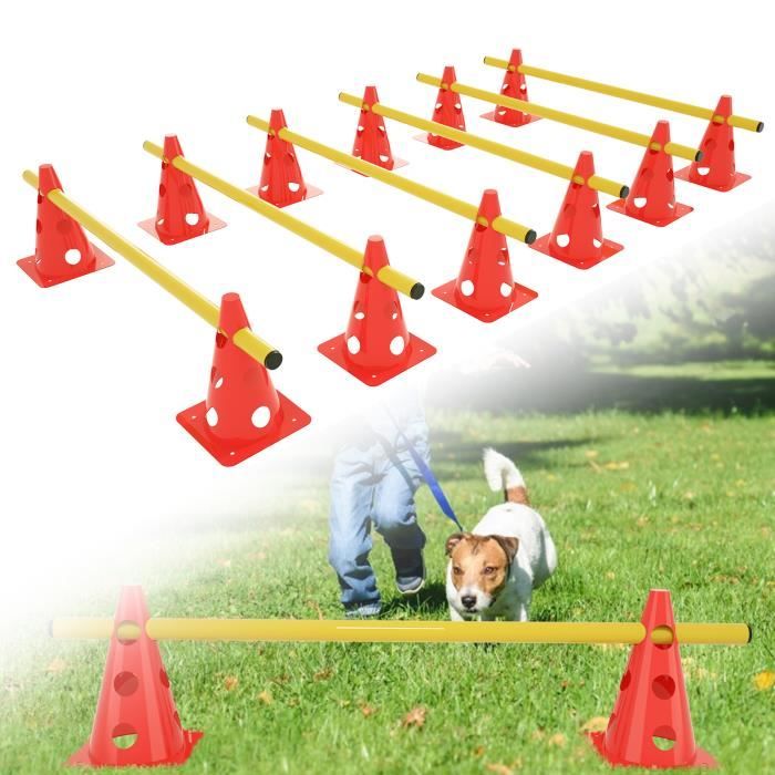 Aufun Sports Kit de 12 cônes multifonctions 32 cm + 6 barres d'entraînement 1 m avec Sac de ...