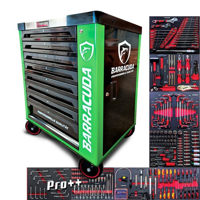 Servante d'atelier complète Barracuda Tools VERTE PRO++ 8 tiroirs 8 ...