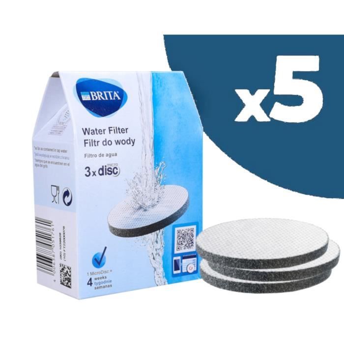 Filtres à eau MicroDisc - BRITA - Lot de 5x3 - Capacité 150L - Charbon ...