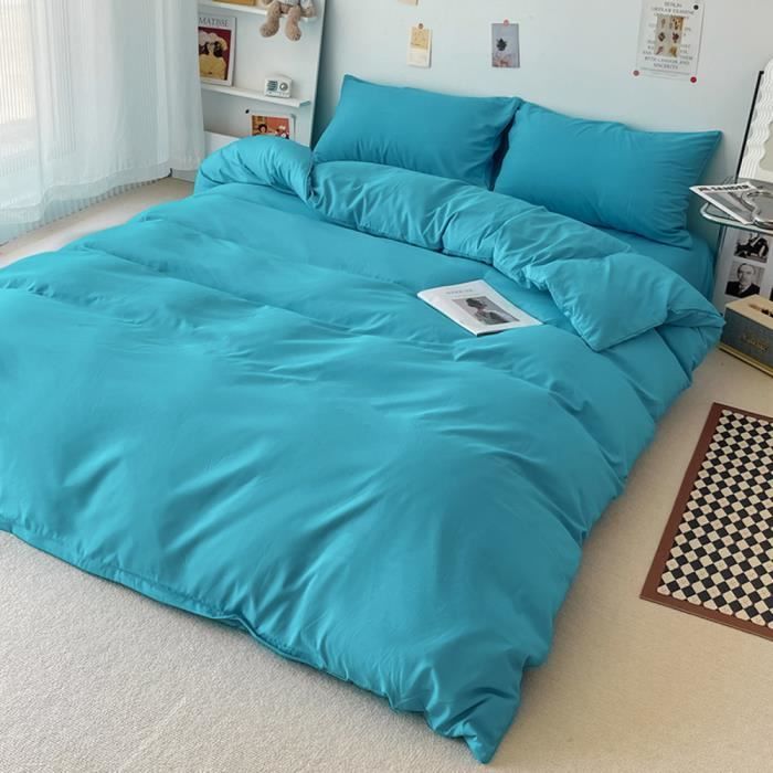 Couvre lit, simple, couleur unie, coton pièces en ensemble lavé ...