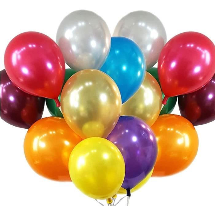 ® Lot De 100 Ballons En Latex Couleurs Métalliques Fabriqués En Espagne ...