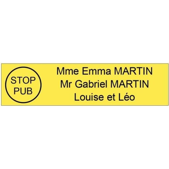 Étiquette Nom Stop Pub Boîte Aux Lettres Personnalisée Par Gravure ...
