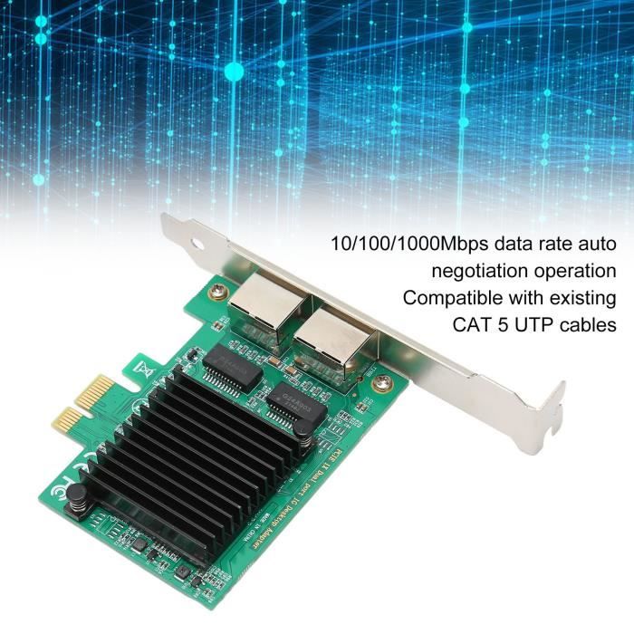 Fdit Carte réseau serveur double port RJ45 Carte réseau Ethernet ...