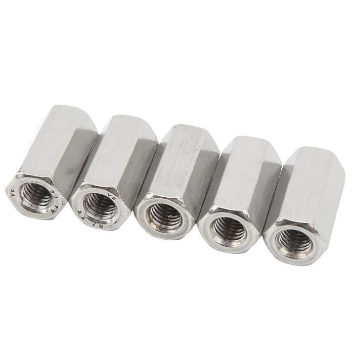 Écrou d'accouplement hexagonal M10 5 Pièces M10 Longue Tige Hexagonale écrou D'accouplement en ...