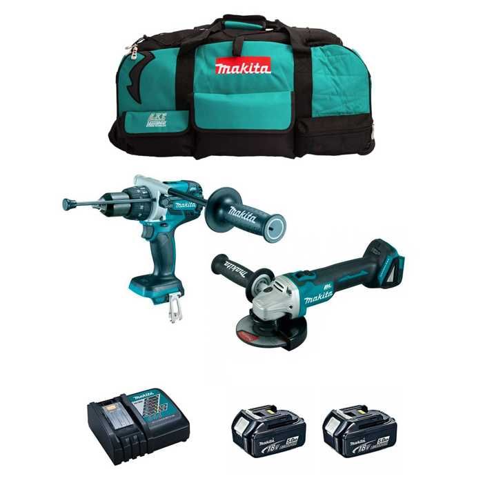 MAKITA Kit MK210 (DHP481 + DGA504 + 2 x 5,0 Ah + DC18RC + LXT600) - Cdiscount Bricolage