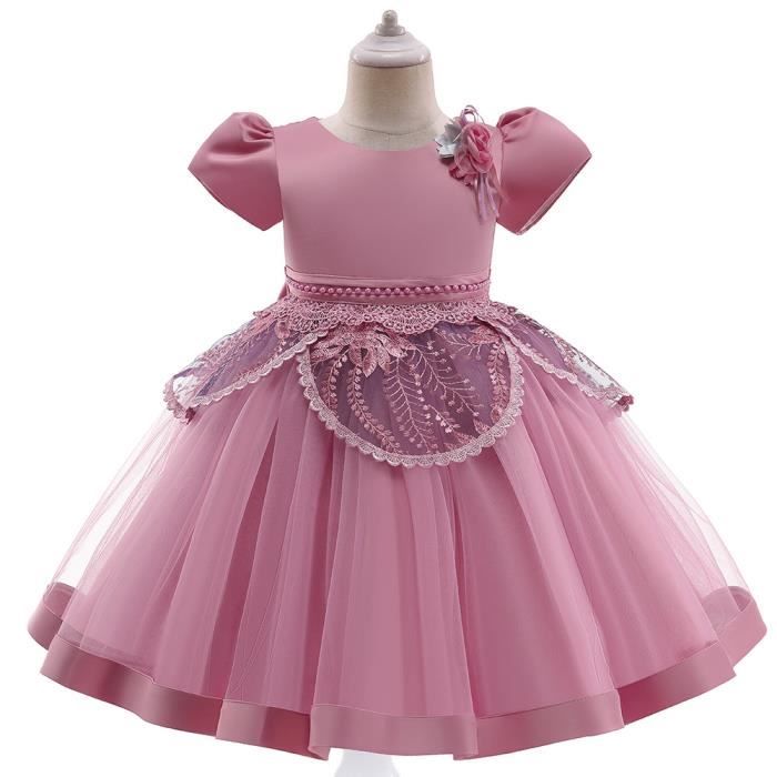 Robe Fille Enfants Mode Princesse Performance - Rose yuanmeizhen Rose ...