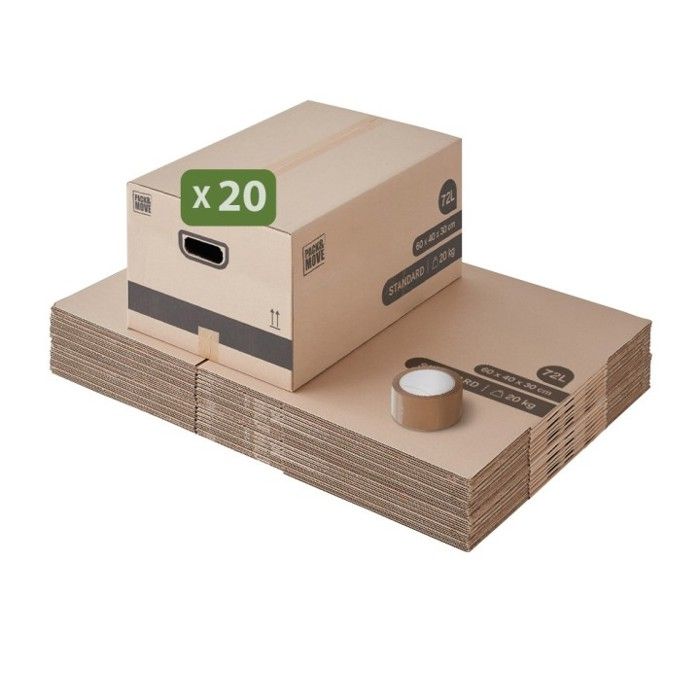 Pack and Move - Lot 20 cartons déménagement M - 60 x 40 x 30 cm ...
