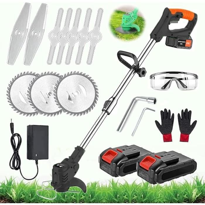 Tondeuse Gazon sans Fil avec Batterie et Chargeur Dbroussailleuse lectrique 650W 21V Manche ...