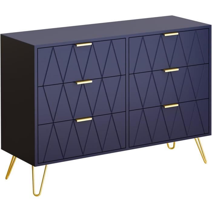 Commode, Armoire Avec 6 Tiroirs, Meuble De Rangement Chambre Enfant ...