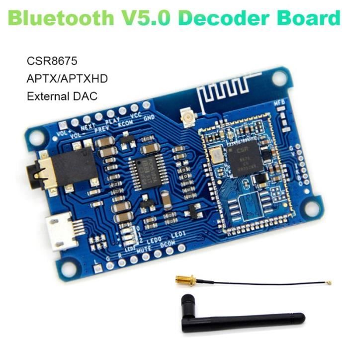 Carte DéCodeur Bluetooth V5.0 CSR8675 + Antenne PCM5102A Faible ...