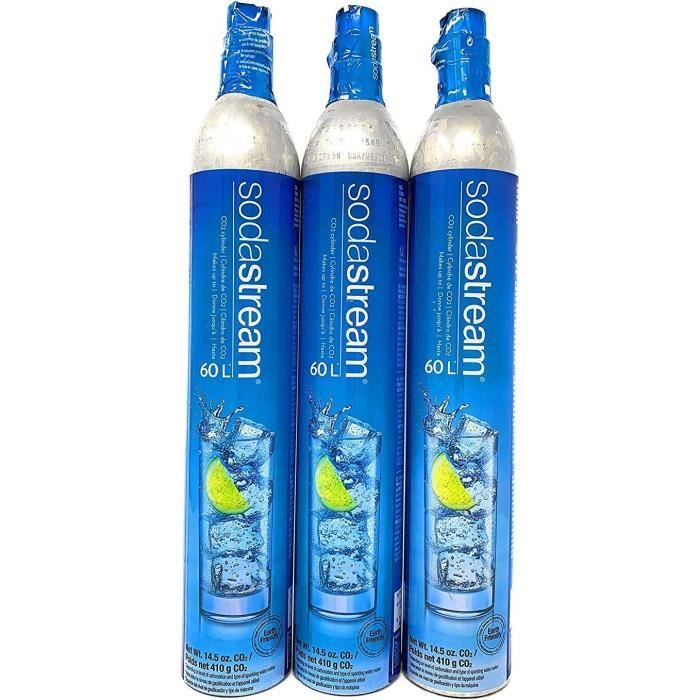 Sodastream - lot de 3 cylines de recharge de gaz co2 60l pour machine à ...