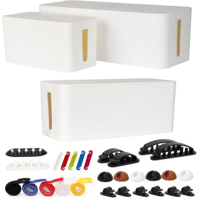 Lot 3 Boîte Cache Câble, Grand Boîte De Rangement Câbles Boite Cache ...