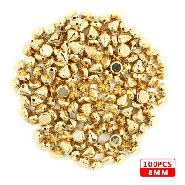 RIVET,8MM Cone Gold--Rivets à coudre CCB pyramides, 100 pièces, toutes ...