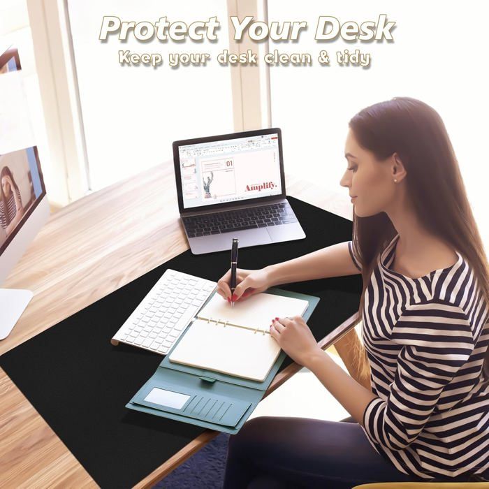 Sous-main bureau cuir PU 80x40cm, antidérapant, imperméable, souris ...