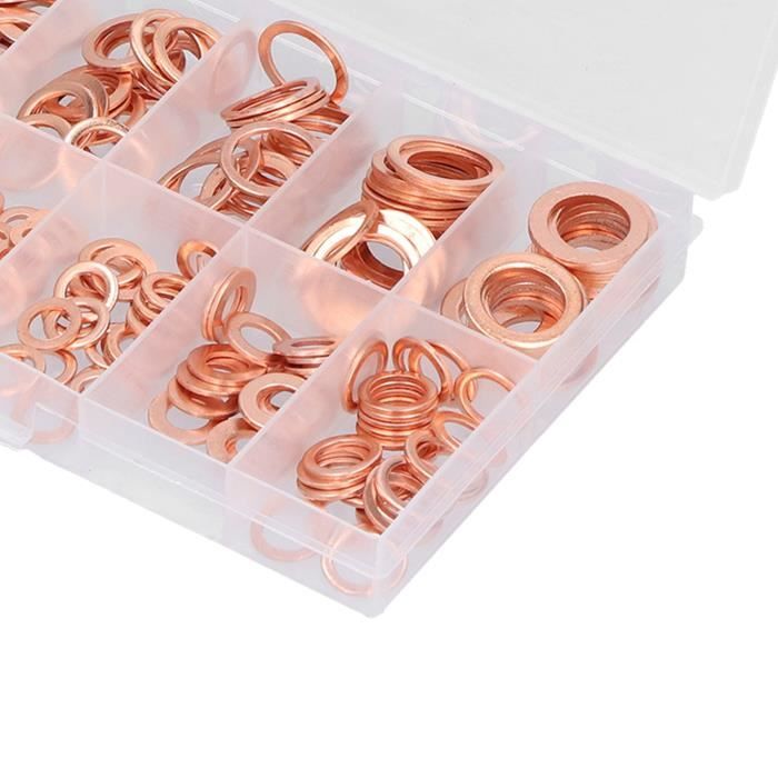 Cikonielf kit d'assortiment de joints en cuivre 220 pièces joint d ...
