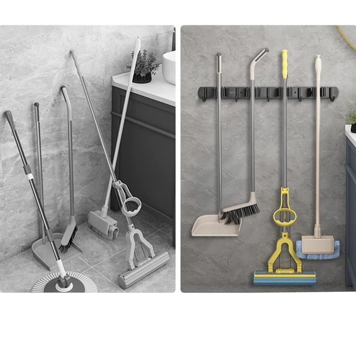 Support À Balai Mural, Porte Balai En Acier Inoxydable Avec 4 ...