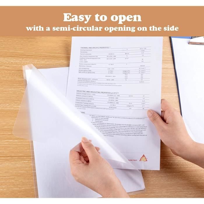 Dossiers en plastique transparent A4, 42pcs Transparentes Chemise ...