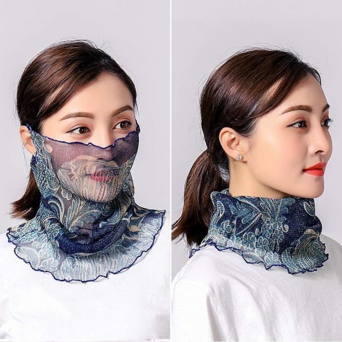 Foulard Femme Tour De Cou Soie Imitation Protection Solaire Printemps ...