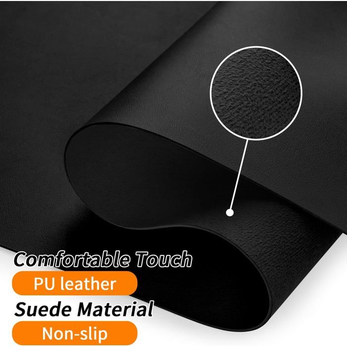 Sous-main bureau cuir PU 80x40cm, antidérapant, imperméable, souris ...