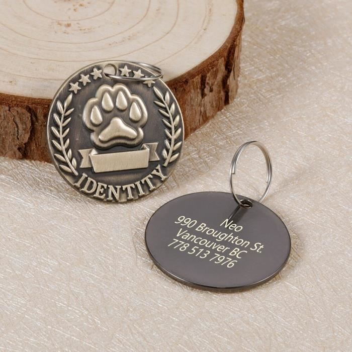 (Shepherd)Étiquette d'identification pour animaux de compagnie gravée ...