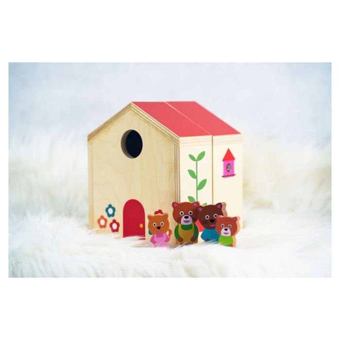 Djeco Minihouse - Maisonnette en bois à ouvrir avec 4 personnages, dès ...
