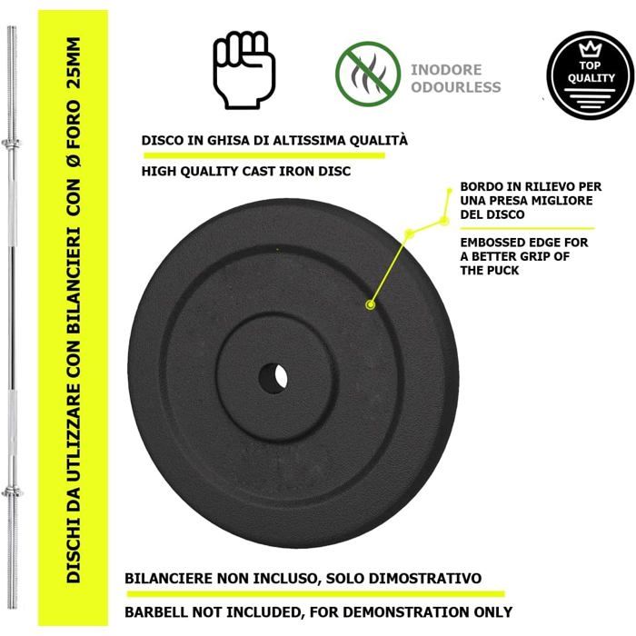 Disques en fonte G5 HT SPORT Ø 25 mm pour haltères - 0,5 à 20 kg ...