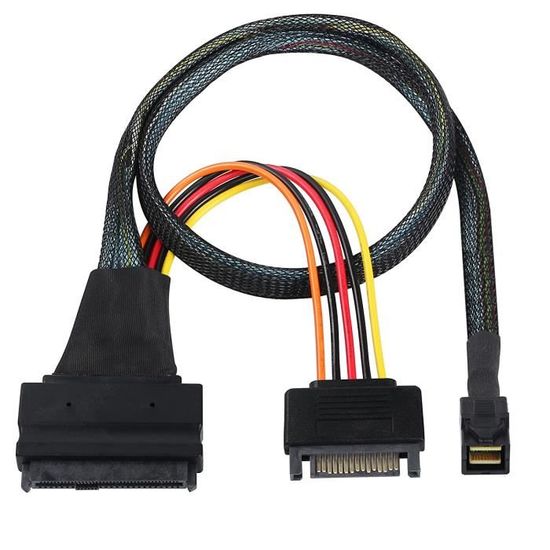 Câble SSD mini SAS HD vers U.2 NVMe de 5,1 m, interne 12 G 36 broches ...