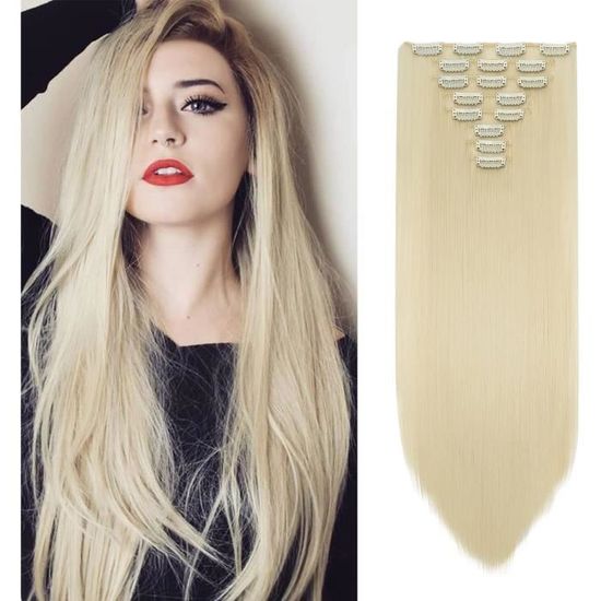 70Cm Extension A Clip Cheveux Naturel 8 Bands Extensions Cheveux Lisse ...