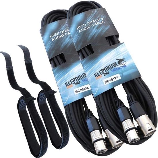 MC-001 X X 15 M Câble Micro 1 x XLR mâle-1 x XLR Femelle 2 unités [1005 ...