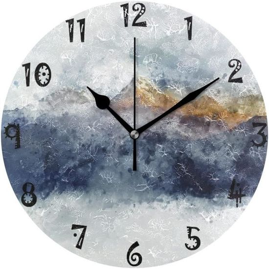 Rendu Art Dessiner Paysage Pendule Murale Décoratif Horloge de Mur ...