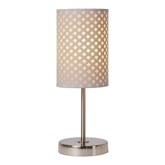 Lampe à poser - LAMPEA - Bastien - Métal blanc - 38 cm - 1 ampoule E27 ...