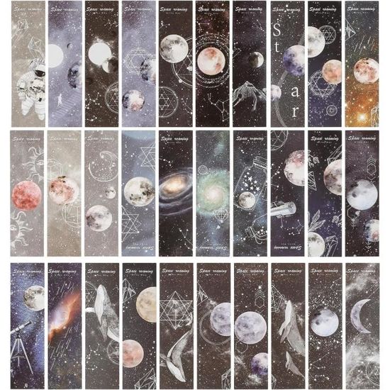 Lusofie 30 Pièces Marque Pages en Papier Uniques Marque-pages Espace ...