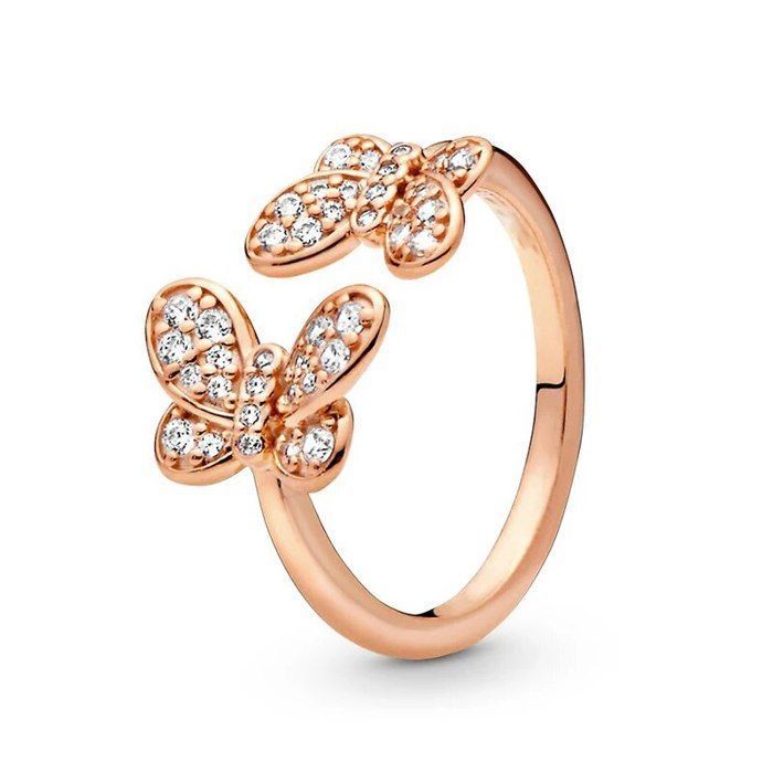 Bagues en argent plaqué coeur pour femmes,bijoux européens,fleur,nœud ...