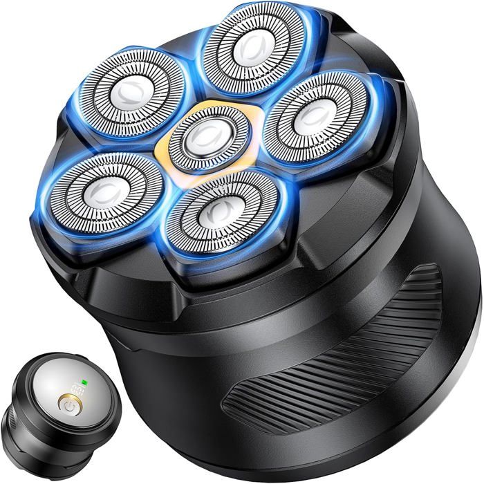 Rasoir Tete Chauve Homme,6D Tête Magnétique Rasoir Électrique Humide ...