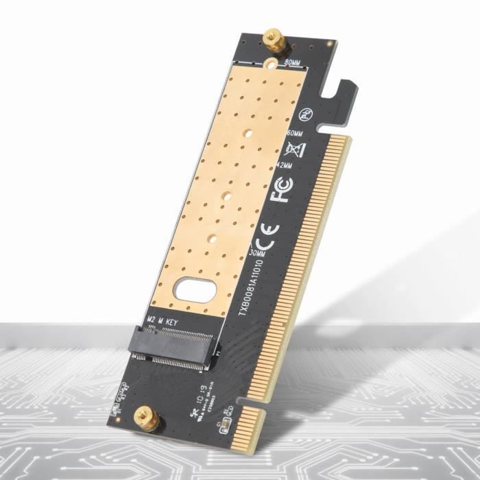 Alomejor Carte Adaptateur M key M.2 à PCIE3.0 x16 Carte de montage d'interface SSD avec ...