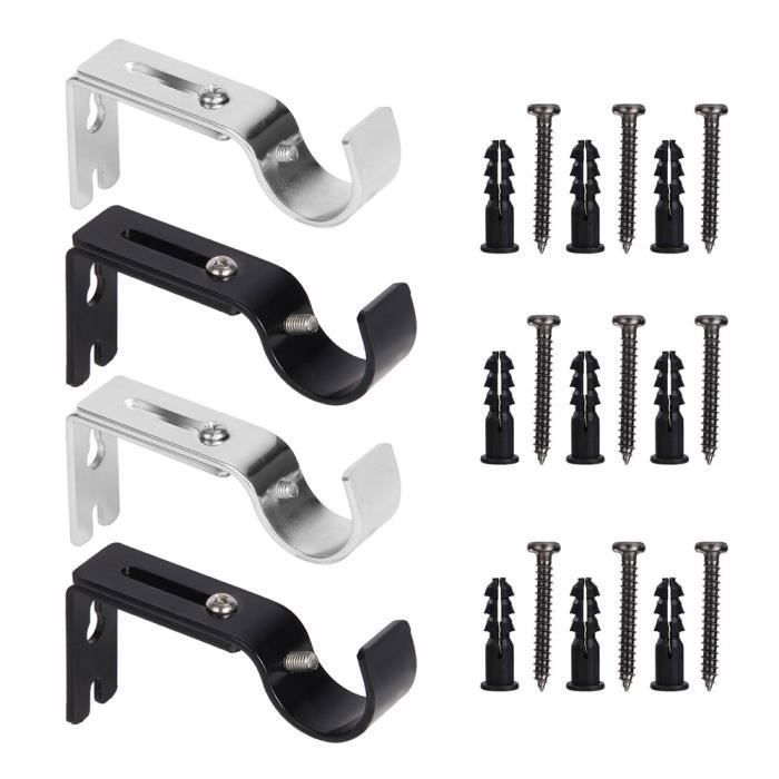 4 Pièces Support Tringle Rideaux - Support pour Tringle à Rideau en ...