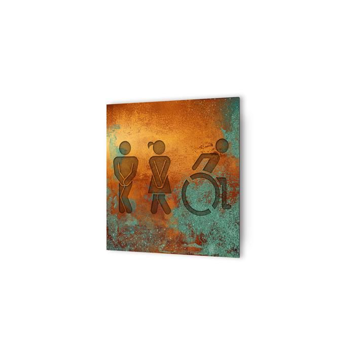 Panneau pictogramme de signalisation fun · Toilettes Trio H/F PMR ...