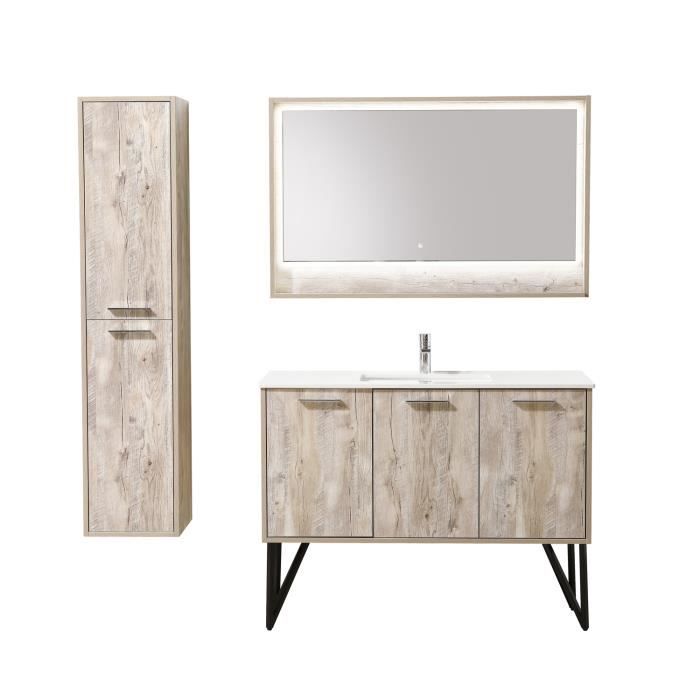 Meuble de salle de bain Tulum 120cm lavabo nature wood – Colonne Meuble ...