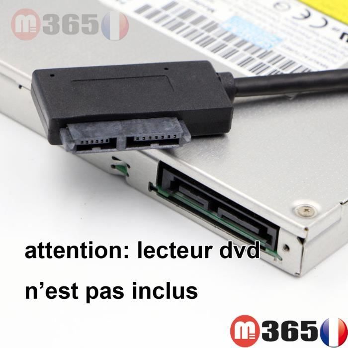 7+6 13Pin connecteur SATA lecteur DVD interne vers usb Câble Adaptateur ...