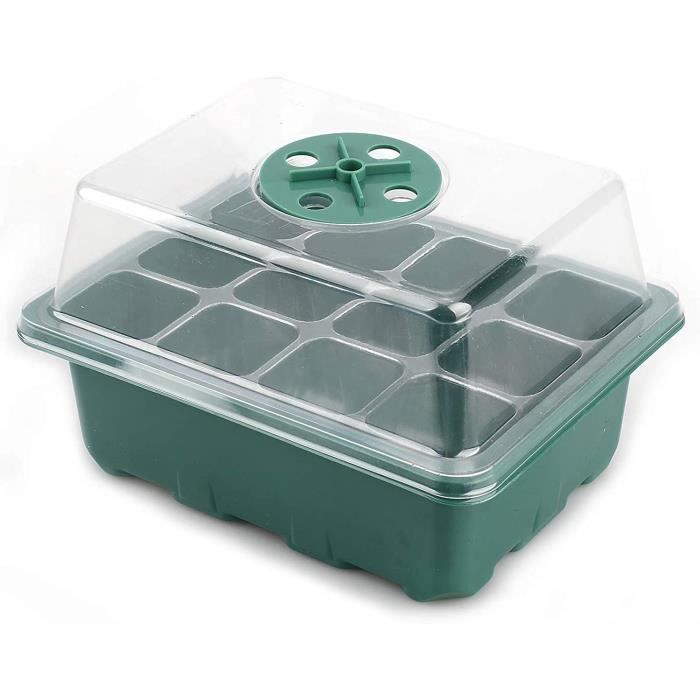 Lot de 3 plateaux de semis pour semis avec dôme et base pour serre[587 ...