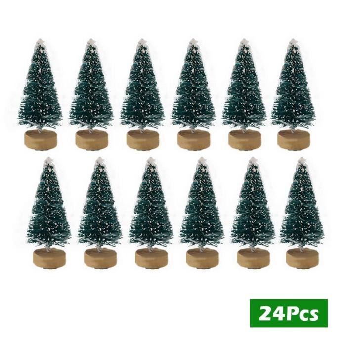 Sapin de Noël,Mini sapin de noël en soie, 12 pièces, 24 pièces, en ...