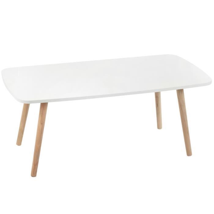 Petits meubles Petite Table Basse Rectangulaire Blanche Table à Thé Multifonctionnelle en MDF ...