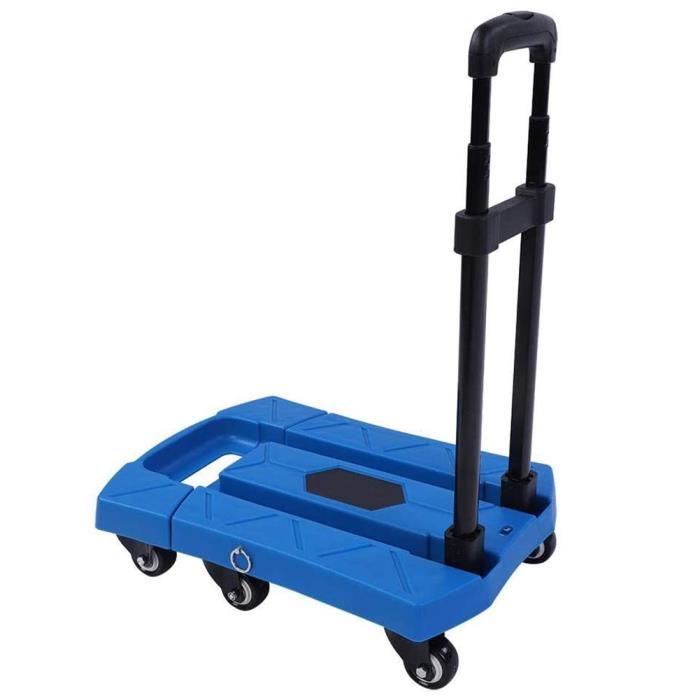 Sonew Chariot à main 6 roues Chariot de magasinage de ménage bleu de ...