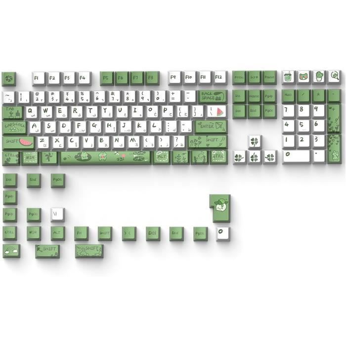 Keycaps 129 Keycaps Oem Profile Cartoon Frog Theme Keycap Set Pour 61 ...
