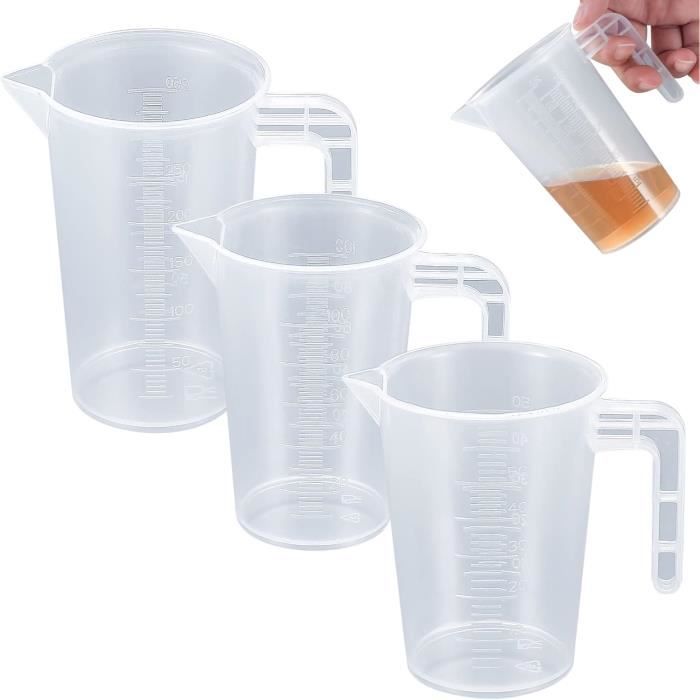 3 Pièces Verre À Mesurer, 50Ml-100Ml-250Ml Verre Doseur Plastique Transparent Avec Balance ...