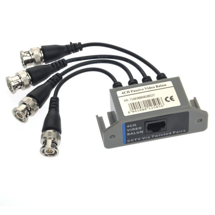 Une paire de caméras CCTV BNC coaxiales CAT5 RJ45 émetteurs-récepteurs ...