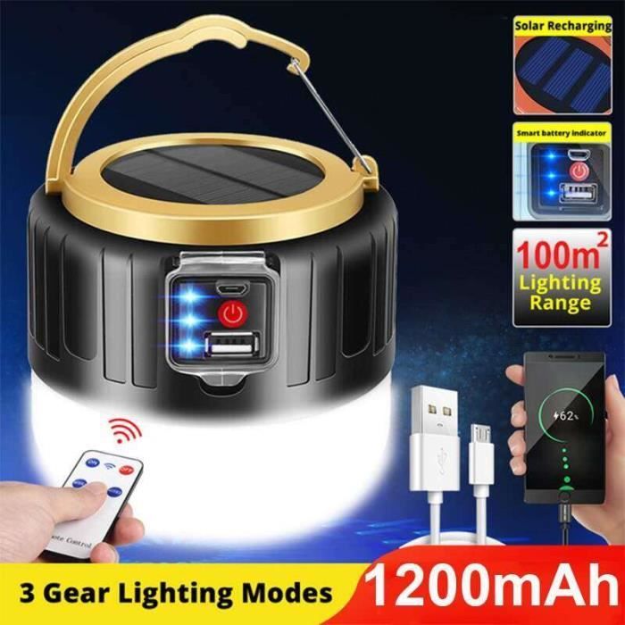 LAMPE,Bwith Remote Control Lampe solaire LED Portable Rechargeable par ...