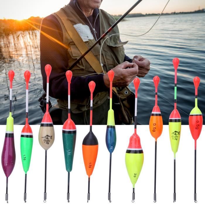 Bobbers de pêche Keenso, 10 pièces de qualité bobbers en bois de Balsa ...