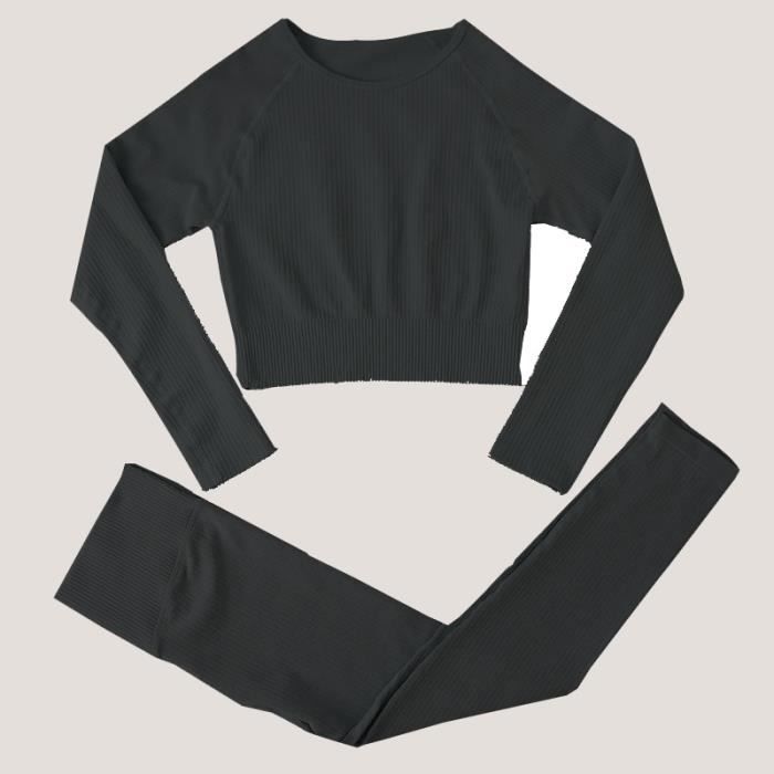 Textile Fitness - Danse,Peeli côtelé sans couture Yoga ensemble Sport costume vêtements d ...