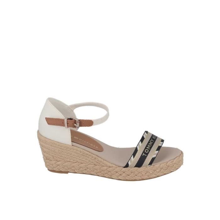 Sandales à talon compensé Blanc - Cdiscount Chaussures